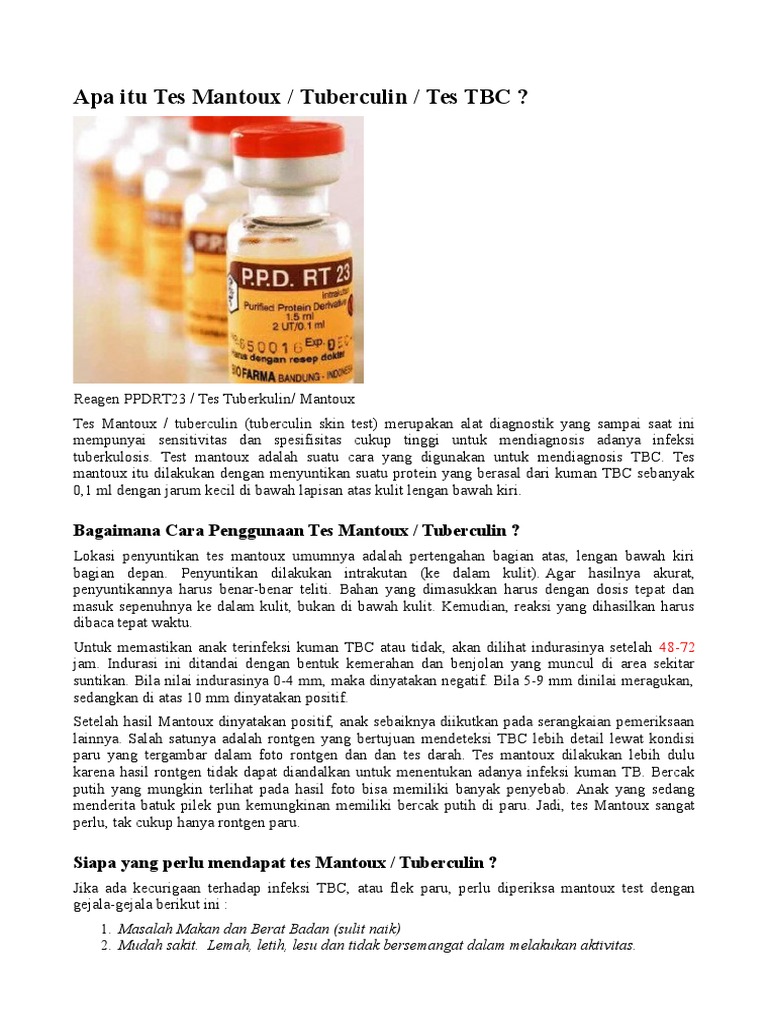 Panduan Tes Mantoux untuk TBC | PDF | Pengembangan Diri