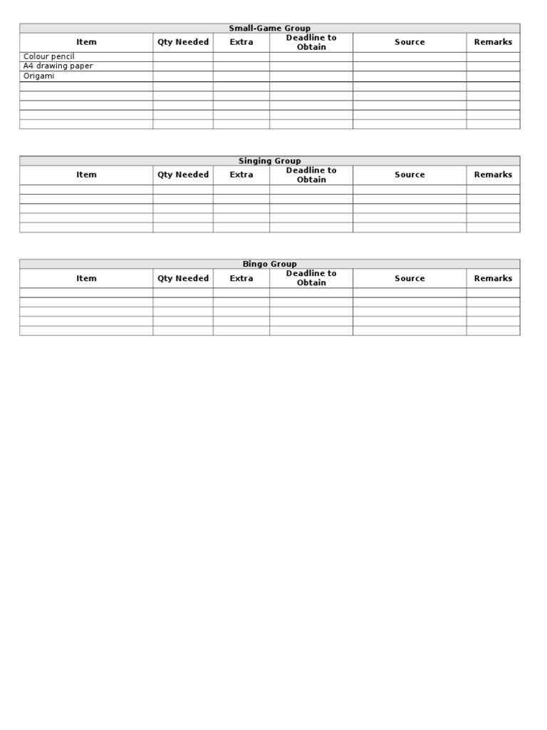 Logistics List Sample | PDF