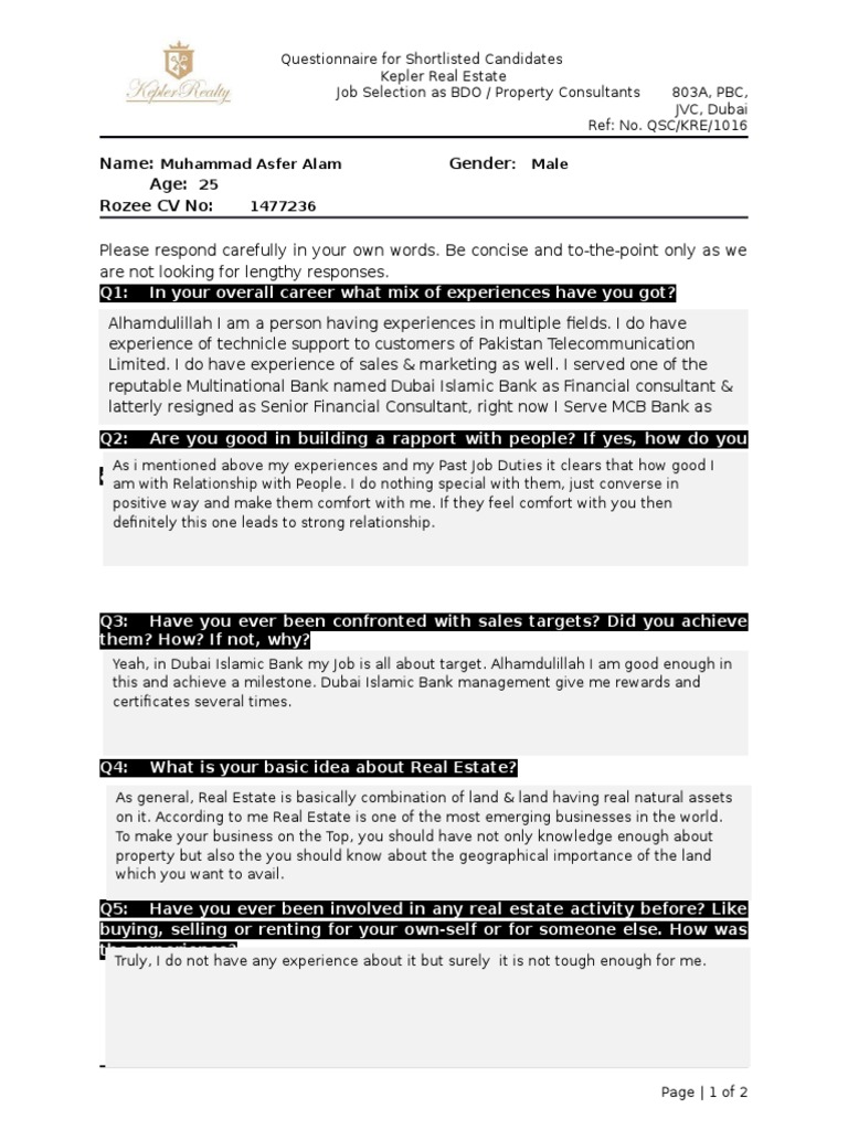 Fill Questionnaire | PDF | Economies | Business