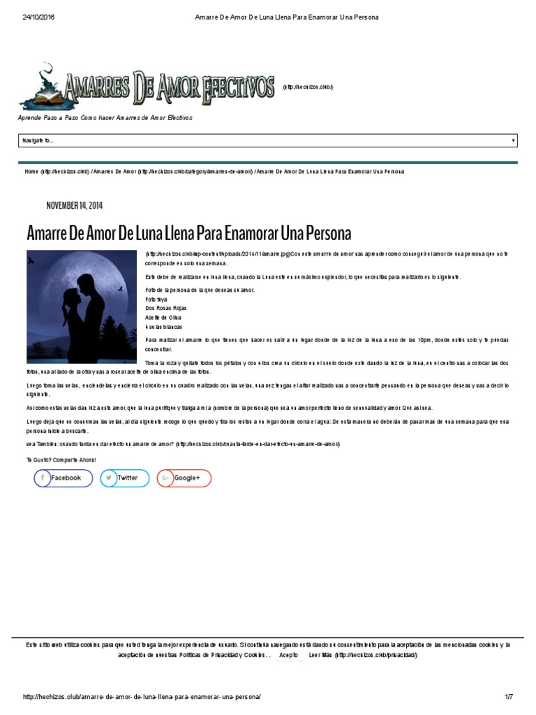 Amarre De Amor De Luna Llena Para Enamorar Una Persona Pdf Cookie