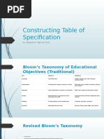 Preparing Table of Specification TOS | PDF | Educational Assessment ...