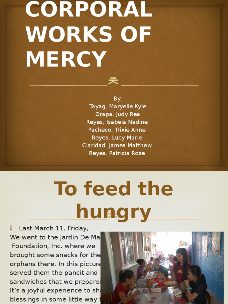 Corporal Works of Mercy | PDF