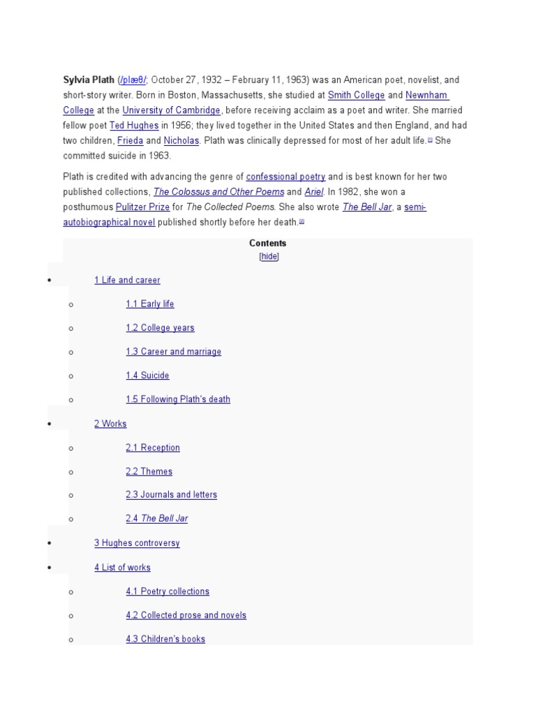 Sylvia Plath | PDF | Sylvia Plath | Poetry