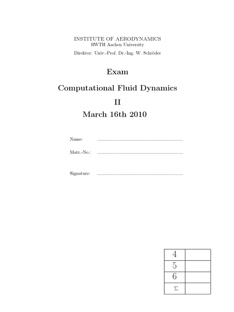 CFD 2 Exam | PDF | Science & Mathematics
