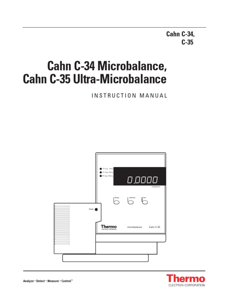 Cahn C-35 Microbalance PDF | PDF | Weighing Scale | Kilogram