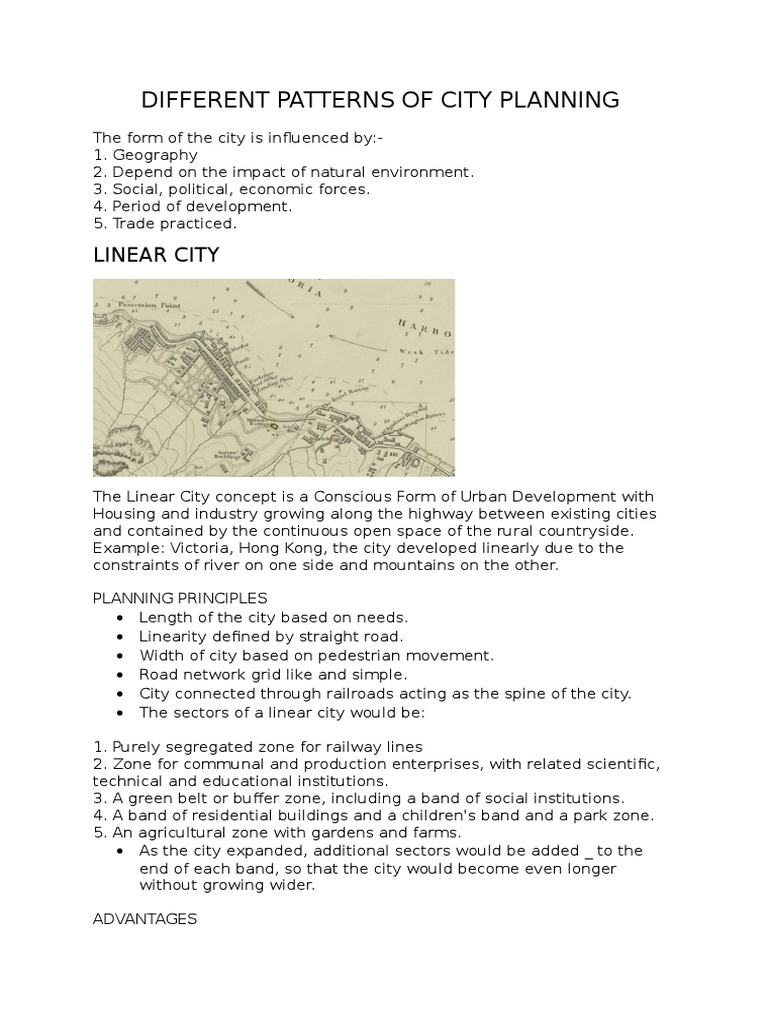 Different Patterns of City Planning | PDF | Sidewalk | Urban Planning