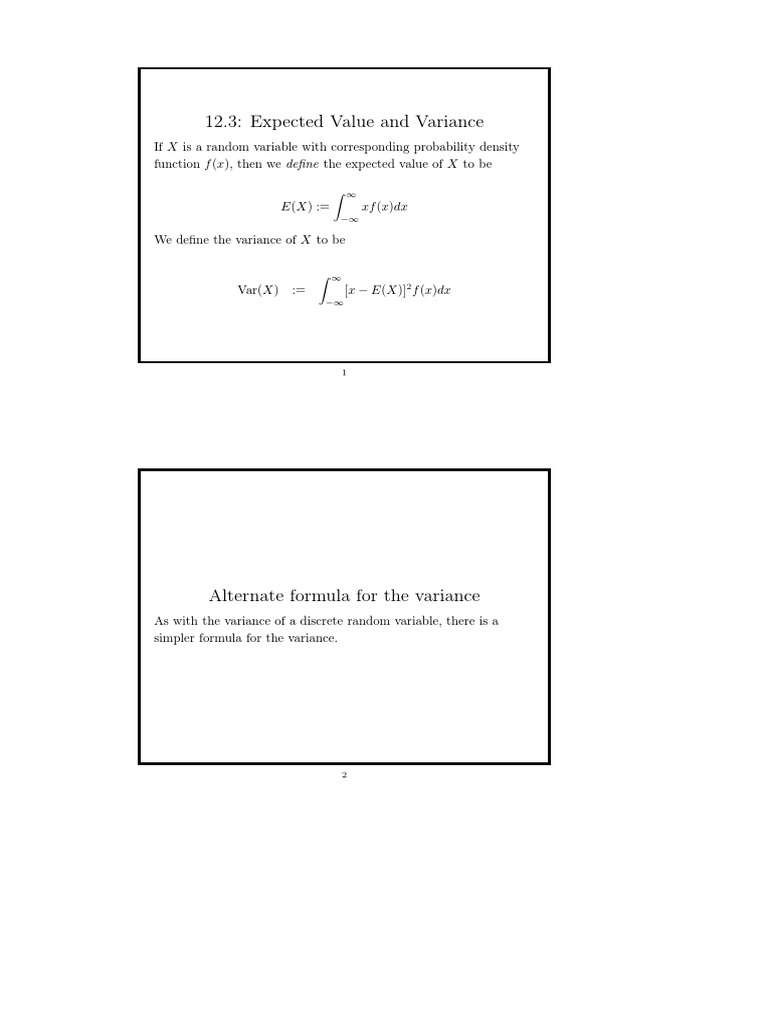 12.3: Expected Value and Variance | PDF | Expected Value | Variance
