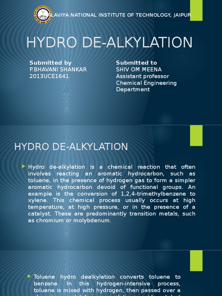 Process Design and Simulation of Toluene Hydrodealkylation to Benzene ...