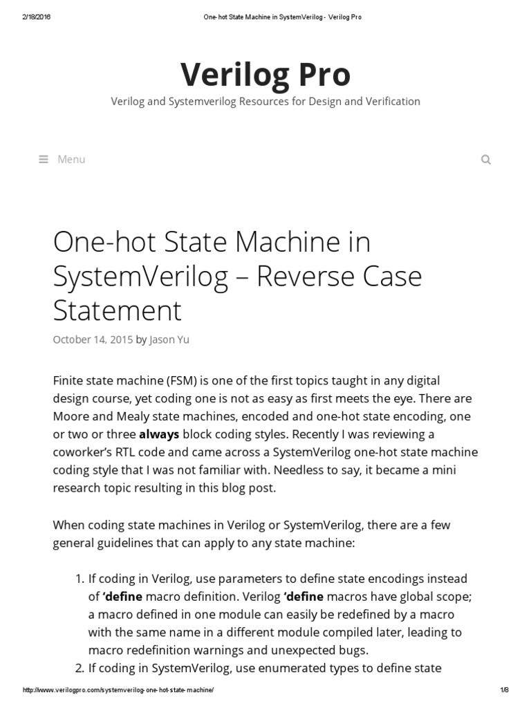 One-Hot State Machine | Download Free PDF | Electronic Engineering ...