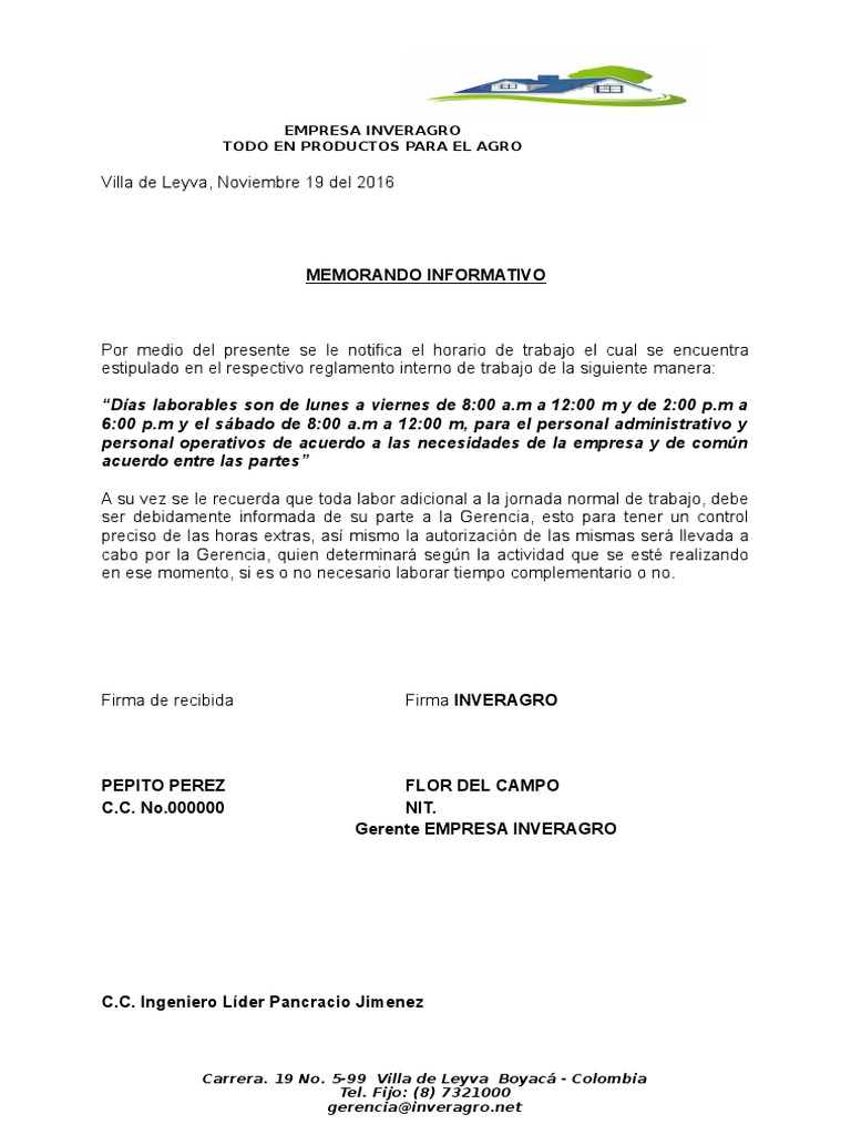 Modelo de Memo Informativo | PDF