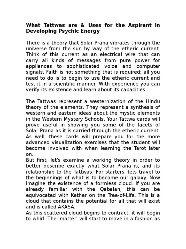 What Tattwas Are | PDF | Prana | Chakra