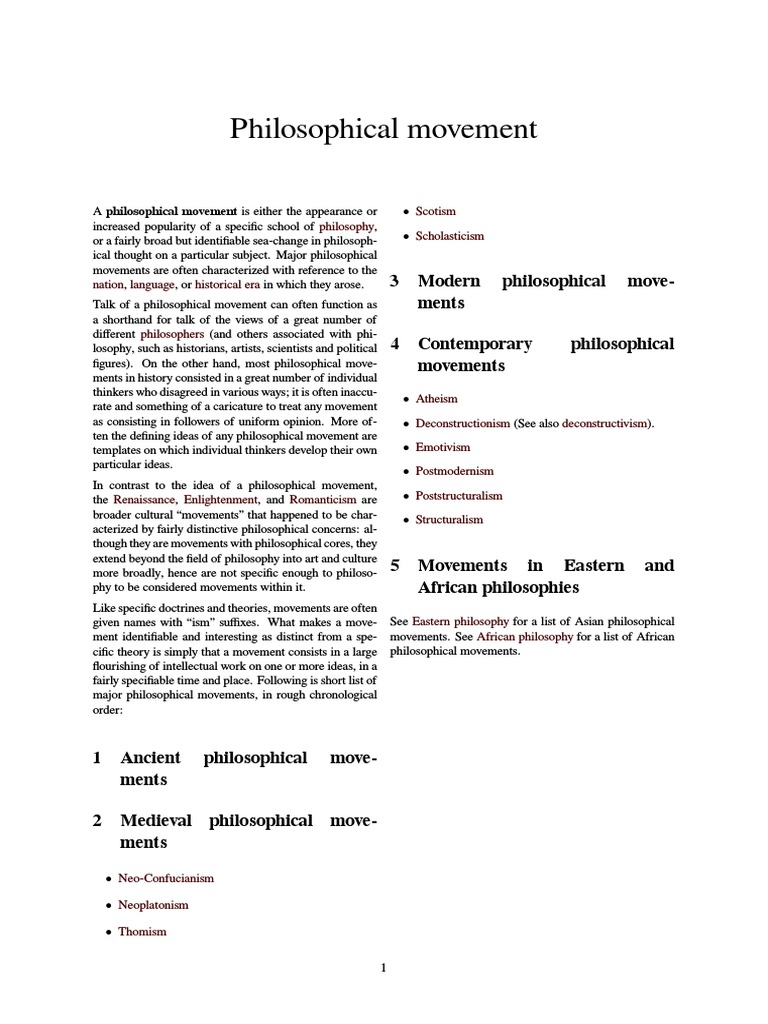 Philosophical Movement | PDF | Epistemology | Philosophical Movements