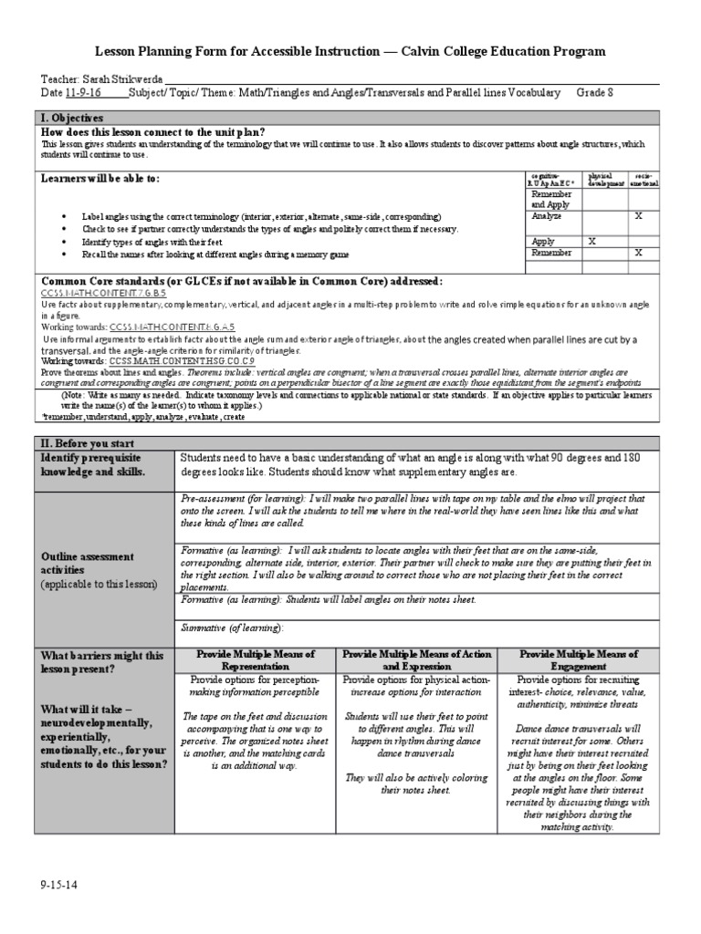 Lesson Plan 2 | PDF | Triangle | Epistemology