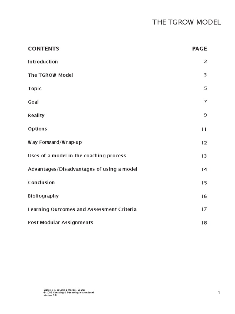 TGROW Model.pdf | Goal | Mentorship