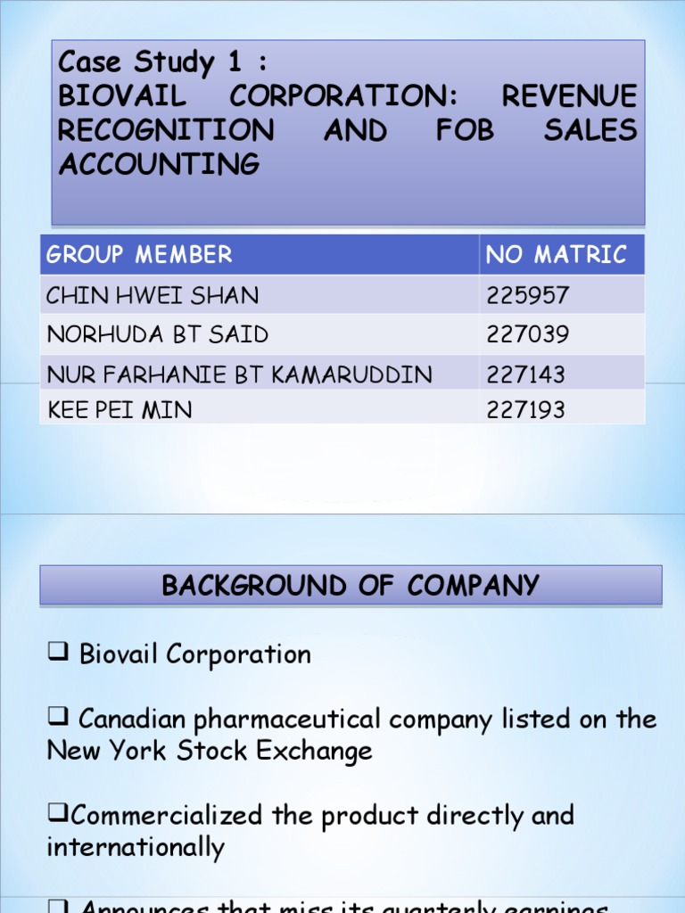 Biovail Corp (Group 2) | PDF | Economies | Business Economics