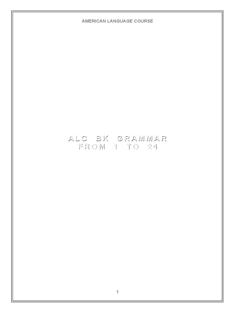 Alc BK Grammar | PDF