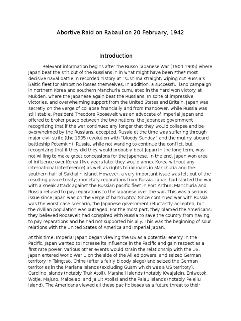 WWII: Rabaul Raid Analysis | PDF | Empire Of Japan | Attack On Pearl Harbor