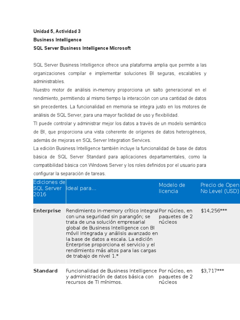Unidad 5 - Actividad 3 | PDF | Sap Se | Servidor SQL de Microsoft
