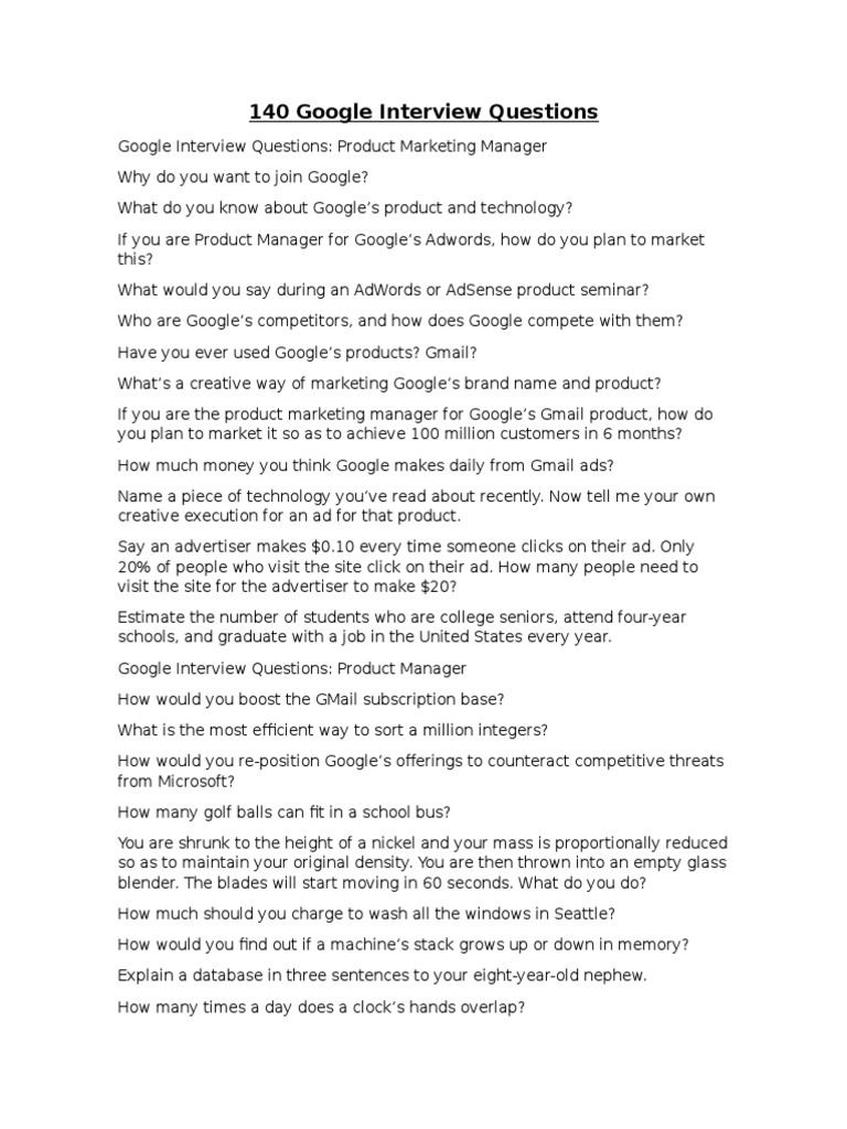 140 Google Interview Questions | PDF | String (Computer Science) | Time Complexity