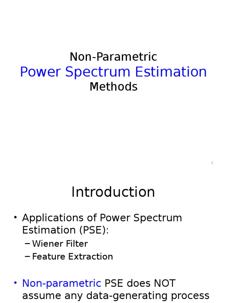 Non-Parametric Methods: Power Spectrum Estimation | PDF