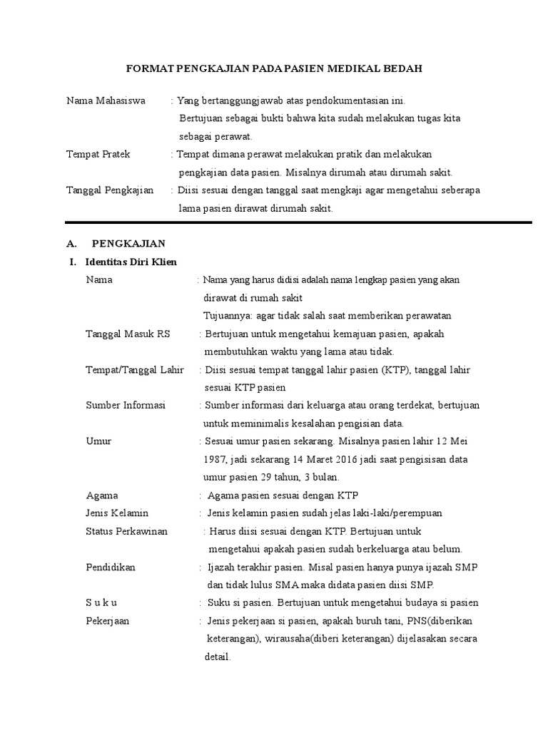 Cara Mengisi Format Askep KMB | PDF