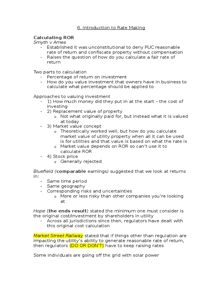 Introduction To Rate Making | Download Free PDF | Cost Of Capital | Stocks