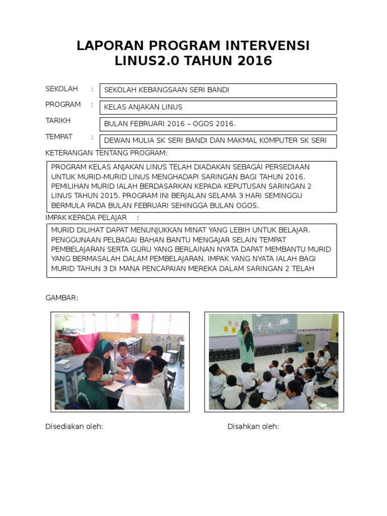 Laporan Program Intervensi | PDF