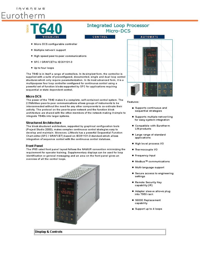 T640 Integrated Loop Processor | PDF | Control System | Computer Network