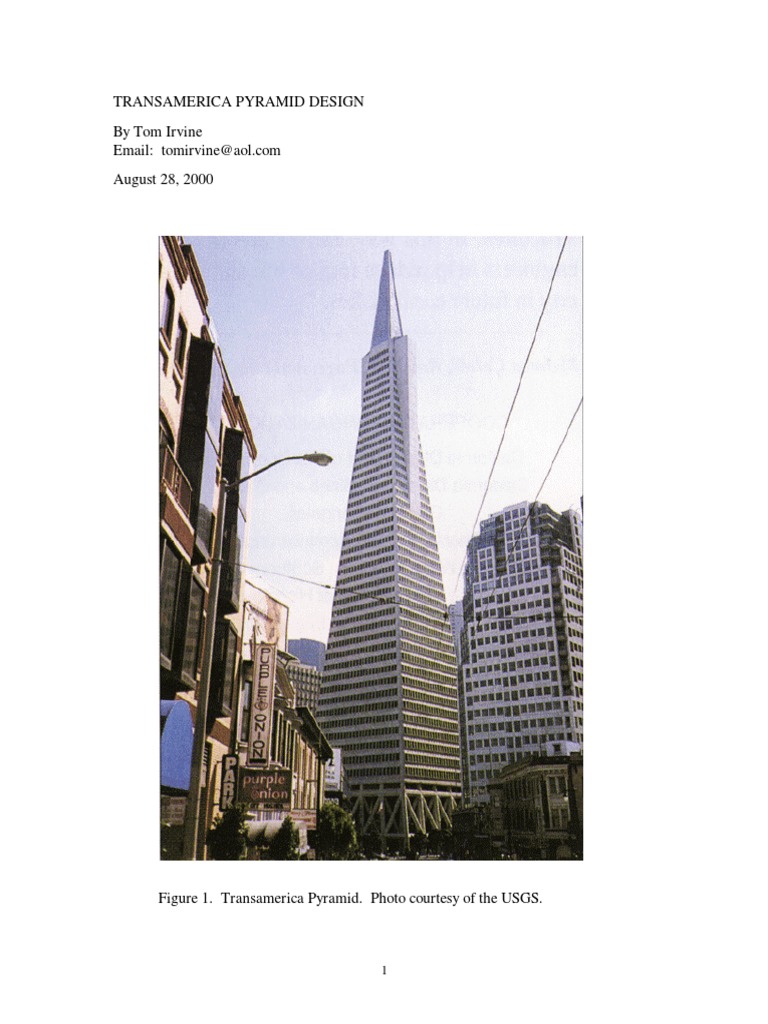 Transamerica Pyramid Design by Tom Irvine August 28, 2000 | PDF