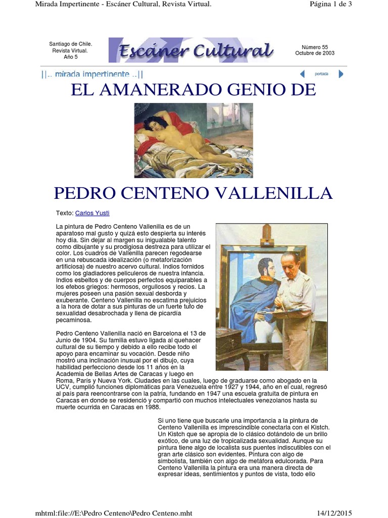 El Amanerado Genio de Pedro Centeno Vallenilla | PDF | Erotismo | Arte ...