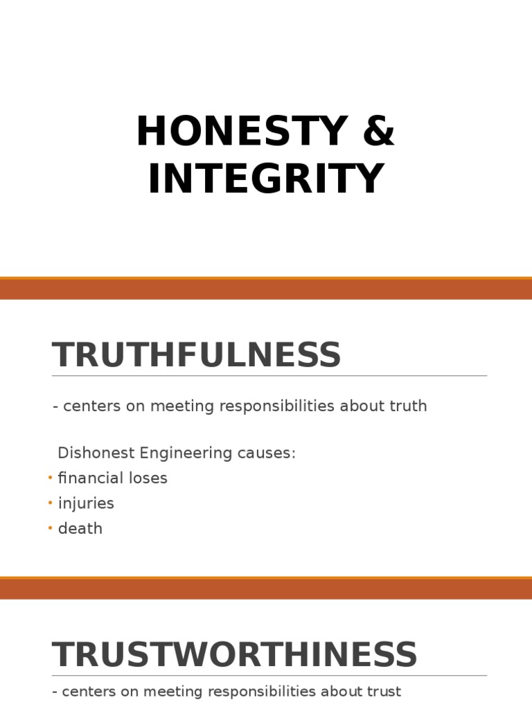 Honesty and Integrity | PDF