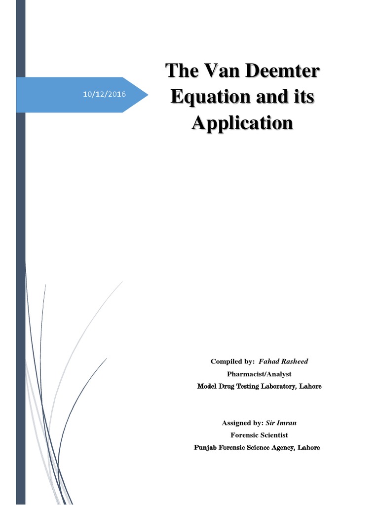 The Van Deemter Equation by Fahad | Diffusion | Chromatography