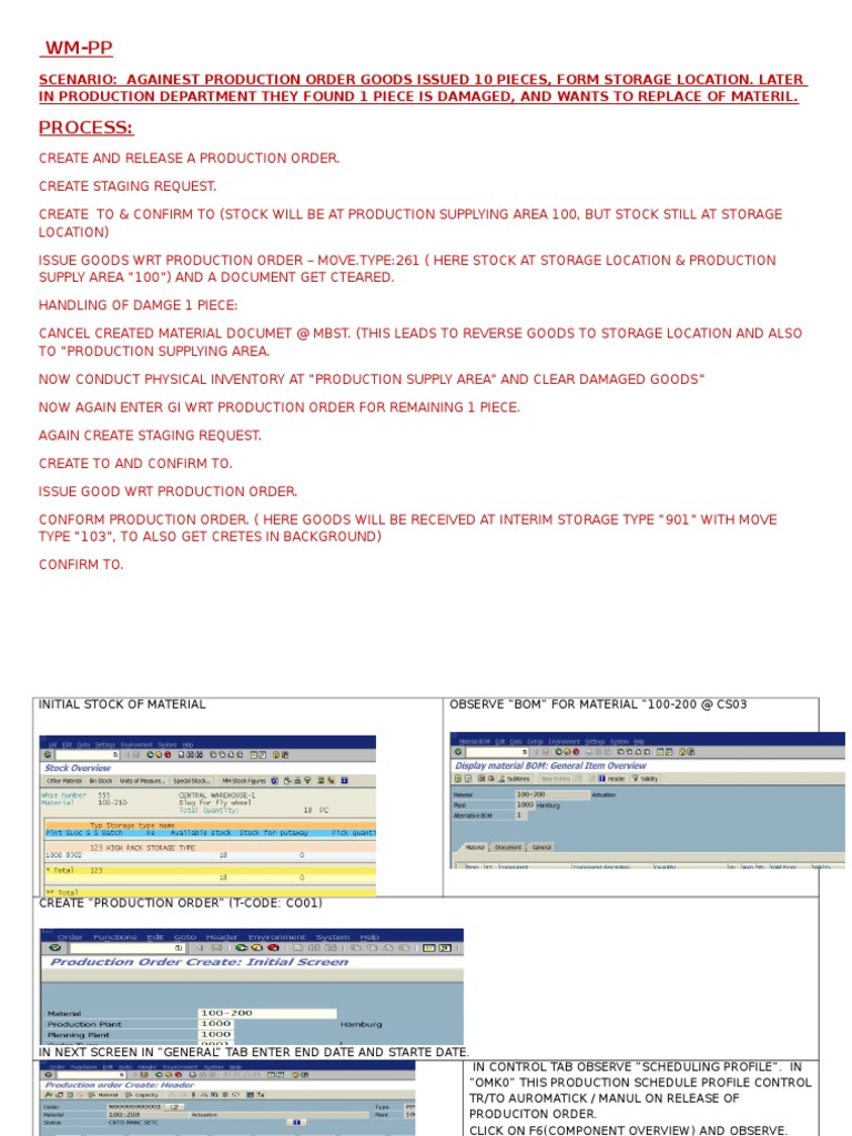 Production Order Goods Issue Process | PDF | Computing | Business