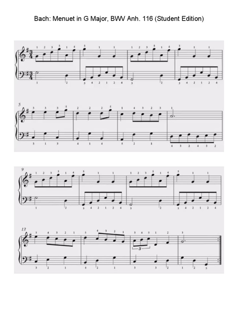 Bach Menuet 116 | PDF