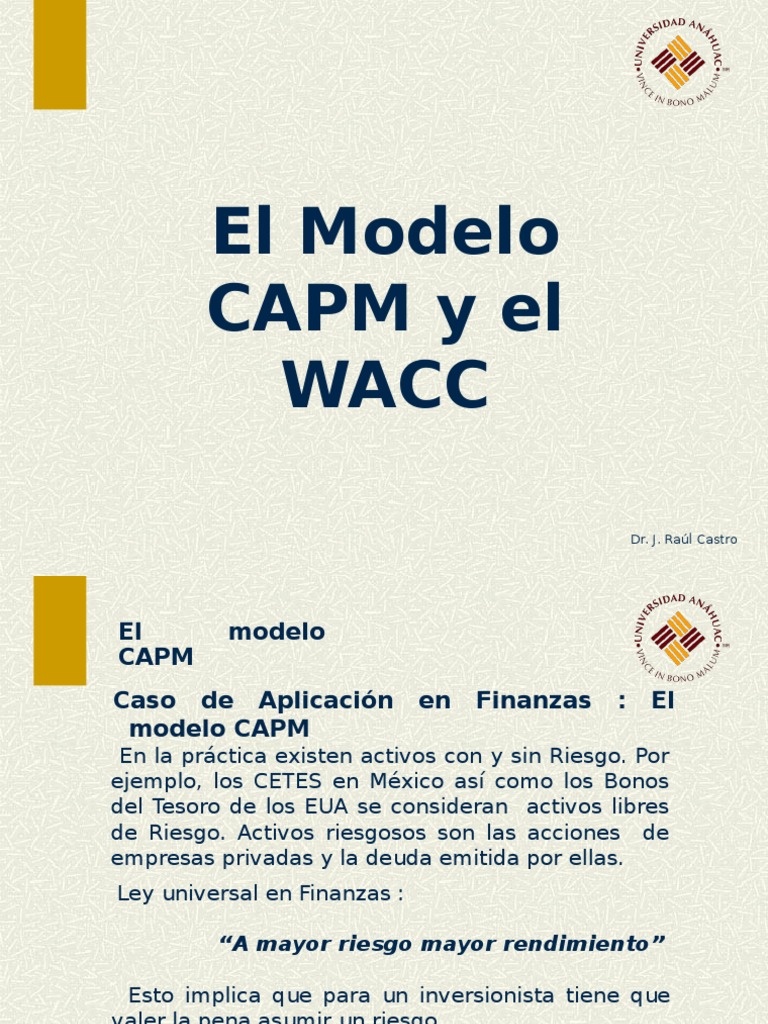 El Modelo CAPM y El WACC | PDF | Compartir (Finanzas) | Inversiones