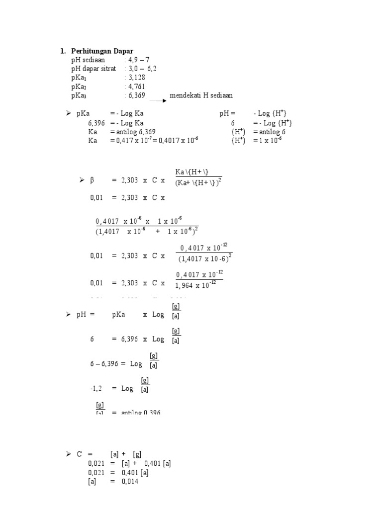 Perhitungan Dapar | PDF