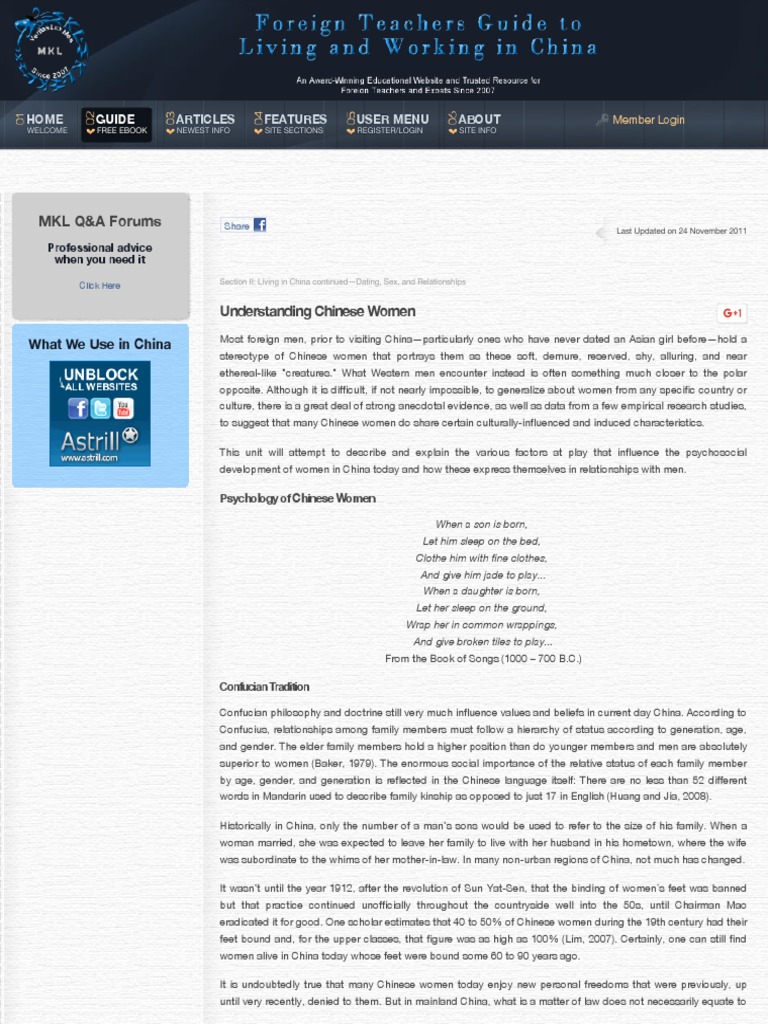 Understanding Chinese Women | PDF | China | World Politics