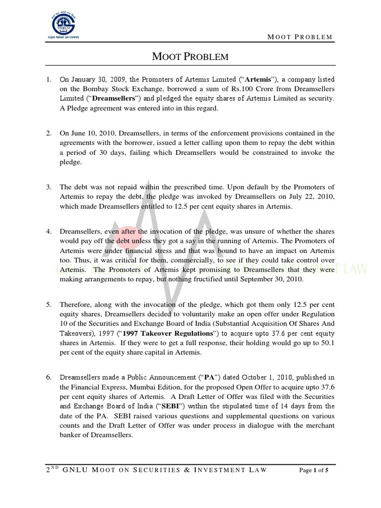 Gnlumsil Moot Problem | PDF