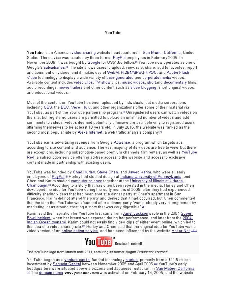 Youtube: The Youtube Logo From Launch Until 2011, Featuring Its Former ...