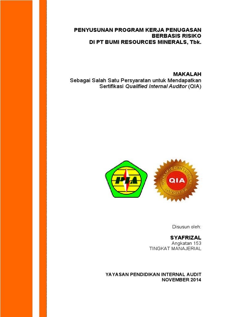 Program Kerja Audit Berbasis Risiko | PDF | Bisnis