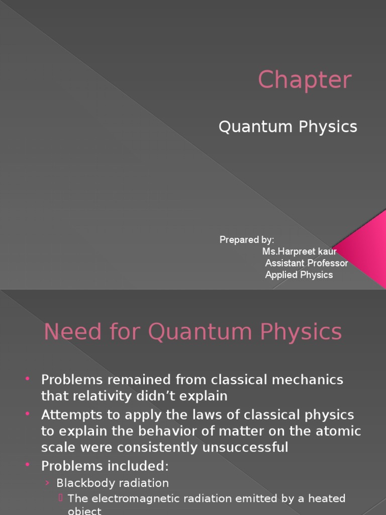 Chapter 3 - Quantum Physics | PDF | Electromagnetic Radiation | Quantum ...