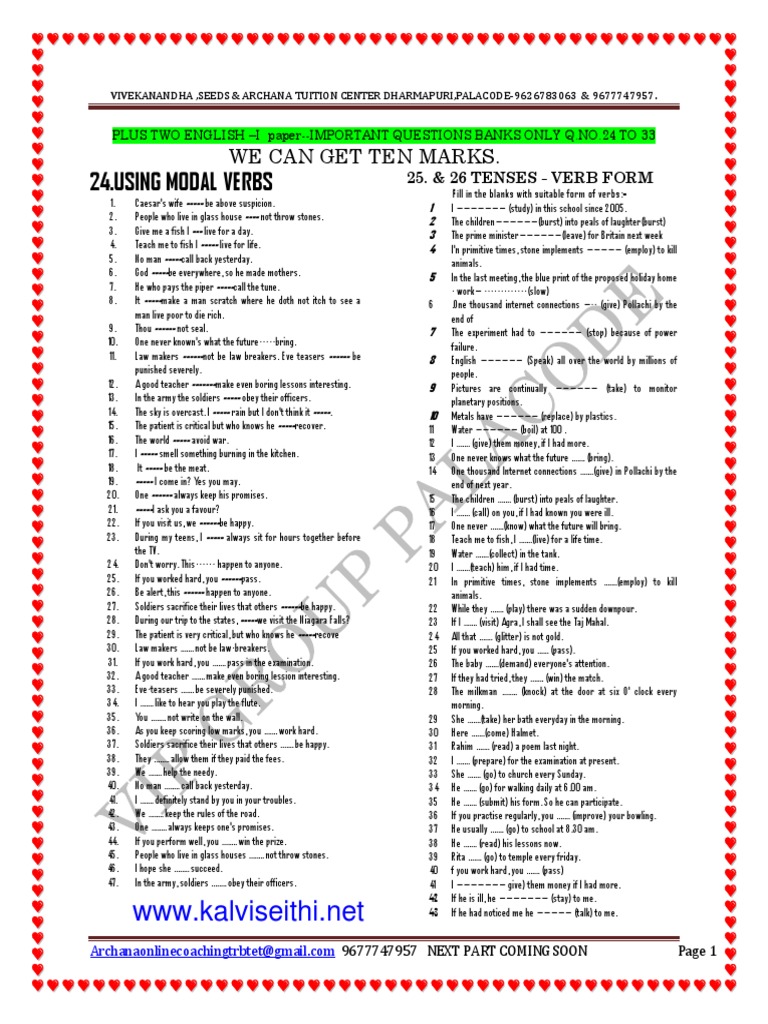 Plus Two English Grammar | PDF | Linguistic Morphology | Linguistics