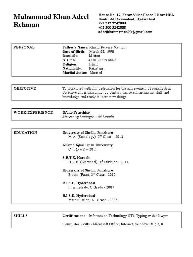 Adeel CV | PDF | Computing | Microsoft