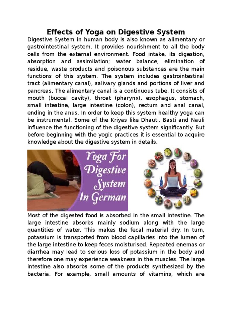 Effects of Yoga On Digestive System | PDF | Human Digestive System ...
