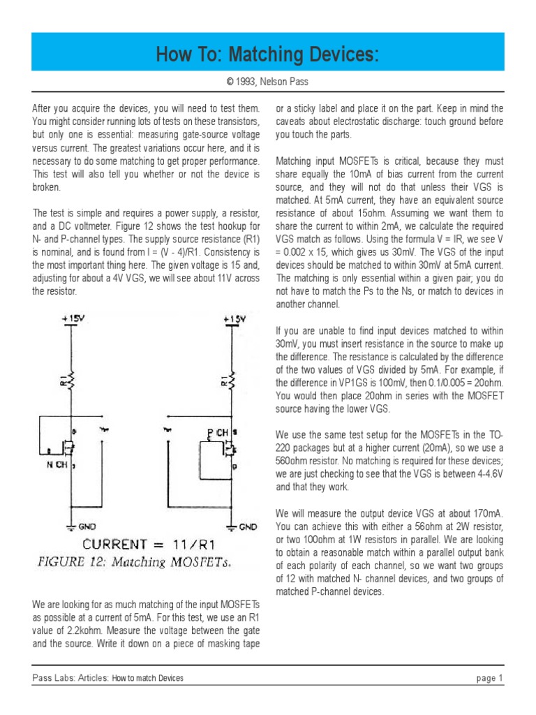 Transistor Matching | Download Free PDF | Field Effect Transistor | Mosfet