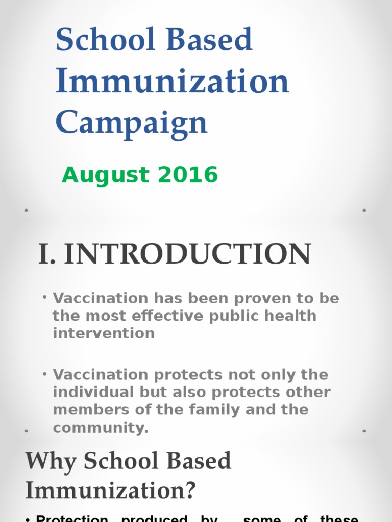 School Based Immunization-August 2016 | PDF