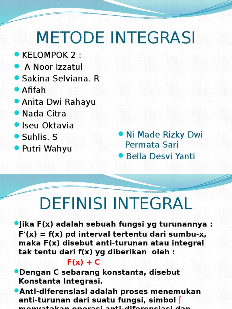 METODE INTEGRASI Matematika | PDF