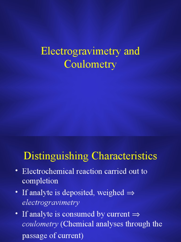 6. Electrogravimetry & Coulometry (1).ppt | Titration | Analytical Chemistry