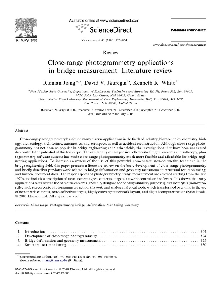 Close-Range Photogrammetry in Bridges | PDF | Camera | Pixel