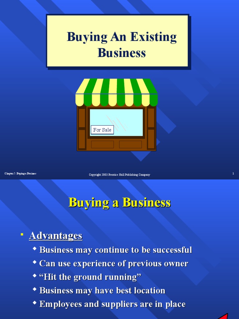Buying An Existing Business Buying An Existing Business: For Sale ...